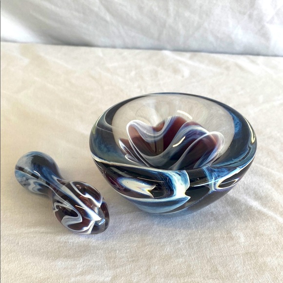 Nourot Art Glass | Art | Michael Nourot Mortor And Pestle Signed Glass ...